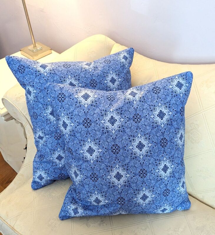 Stone Blue Throw Pillows Set 20 inch | Supreme Accents