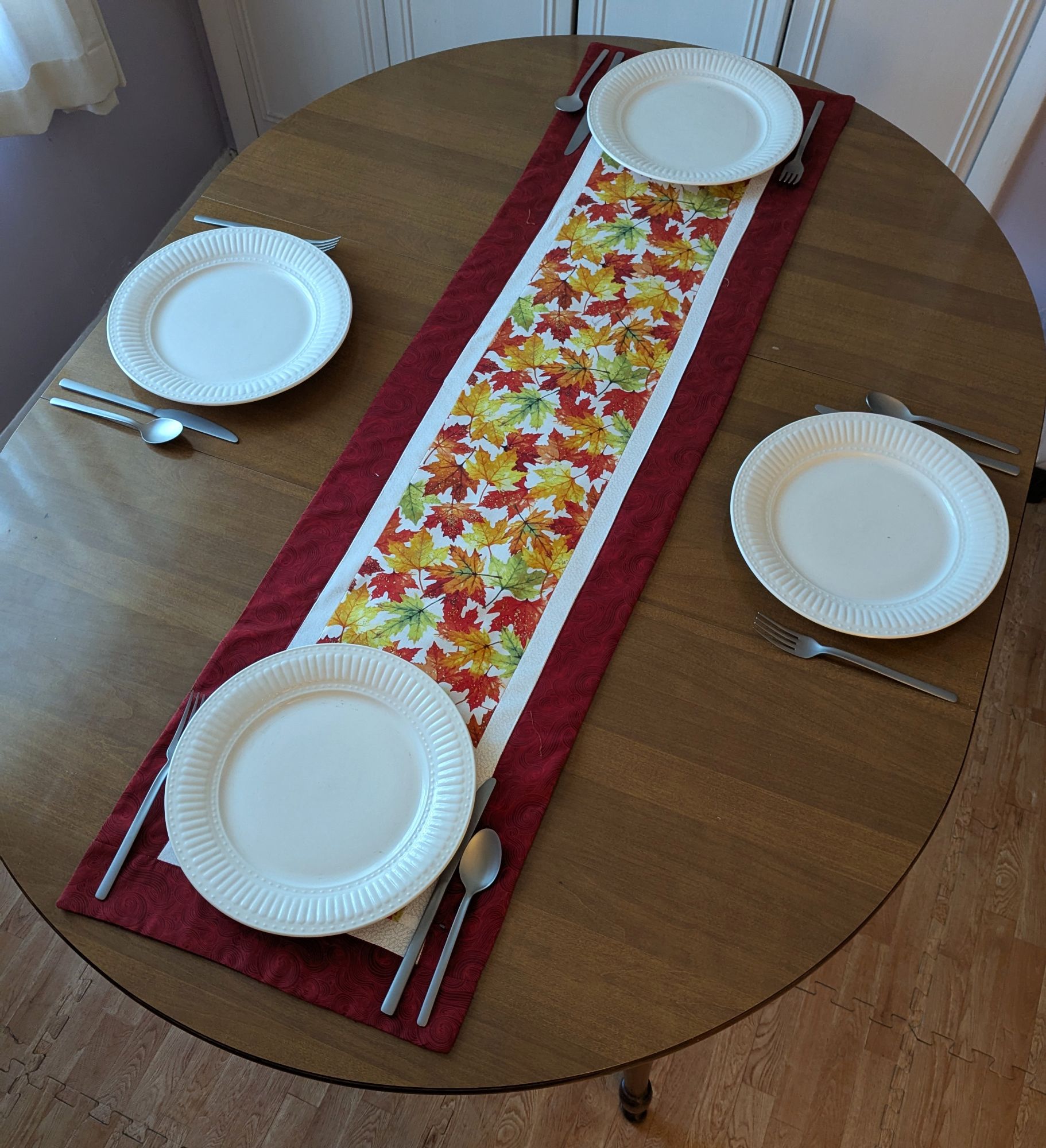 Fall Leaves Table Runner Wine | Supreme Accents
